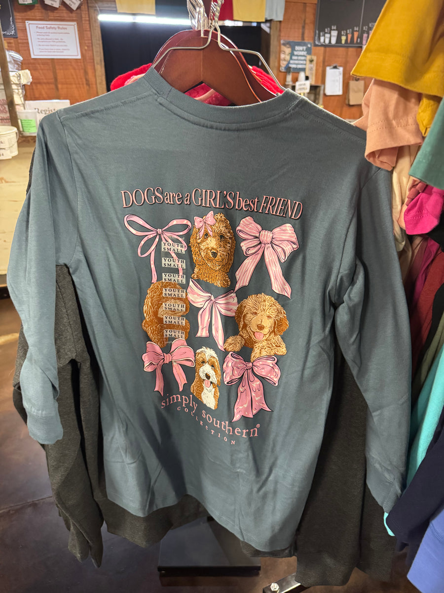 YOUTH Simply Southern Dogs Girl's Best Friend Long Sleeve | Southern ...