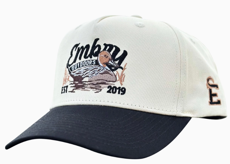 Embry Outdoors Sprig Duck Trucker Hat (Cream/Black) | Southern Grace Farms