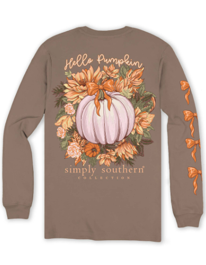 Simply Southern Hello Pumpkin Long Sleeve Shirt | Southern Grace Farms