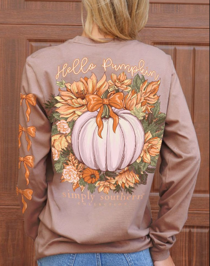 Simply Southern Hello Pumpkin Long Sleeve Shirt | Southern Grace Farms