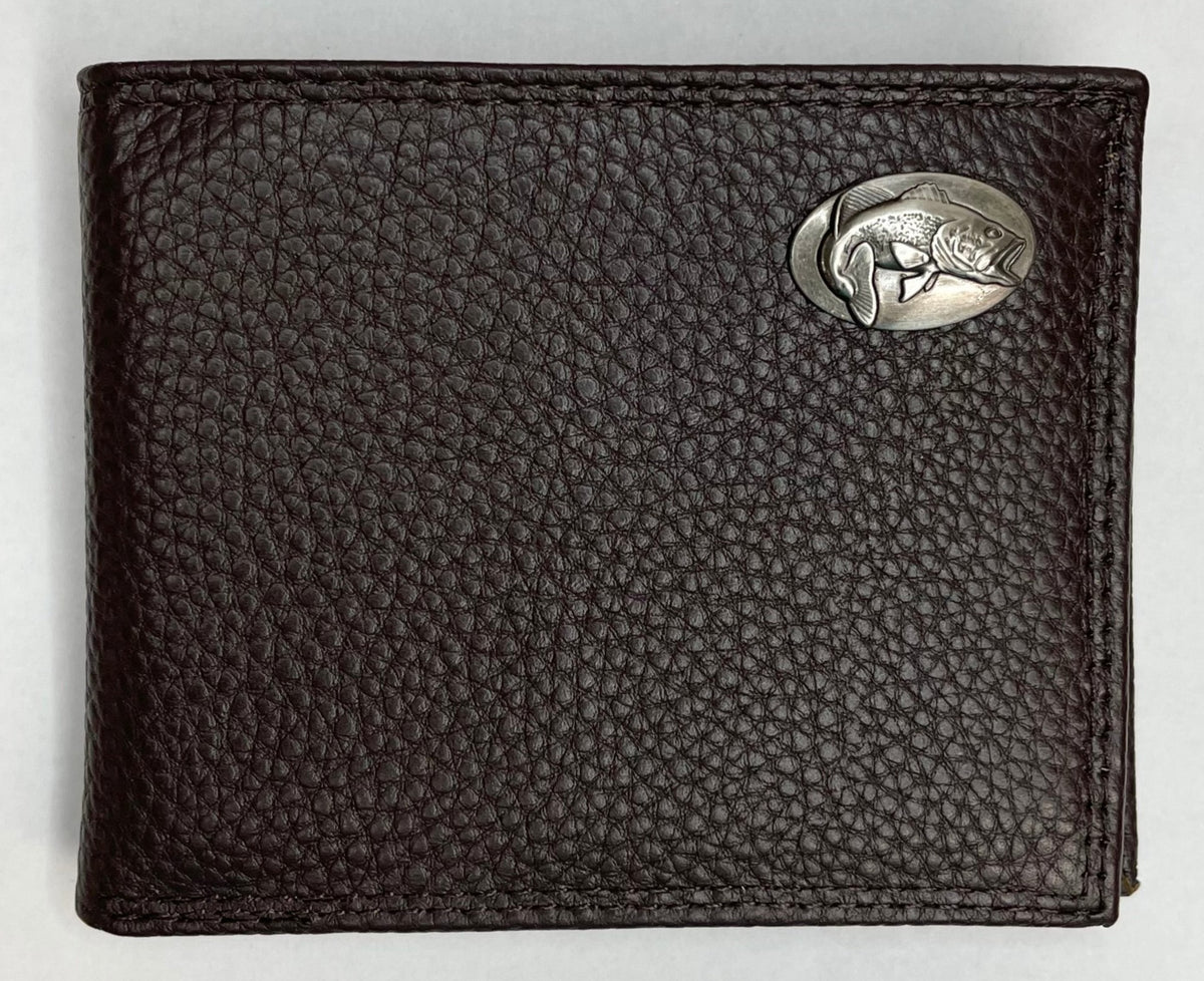 Zep-Pro Brown Pebble Grain Leather Bi-fold Wallet Bass | Southern Grace ...