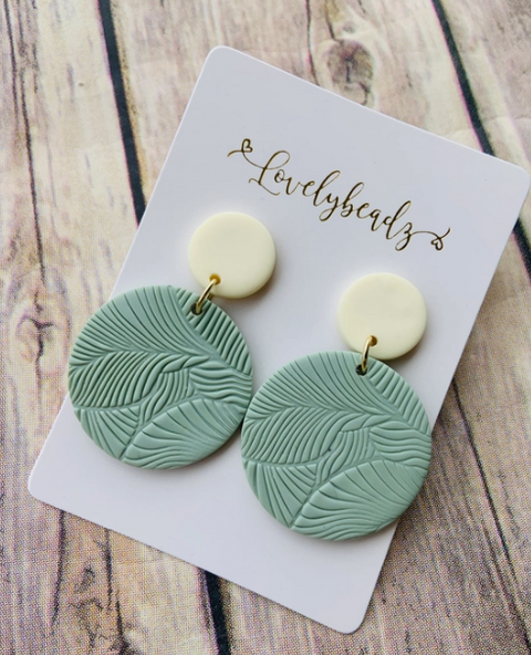 Handmade Green Clay Earrings Southern Grace Farms